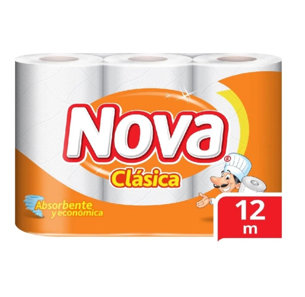 TOALLA NOVA CLÁSICA DOBLE HOJA 12MT X 12 ROLLOS – Liquihome.cl